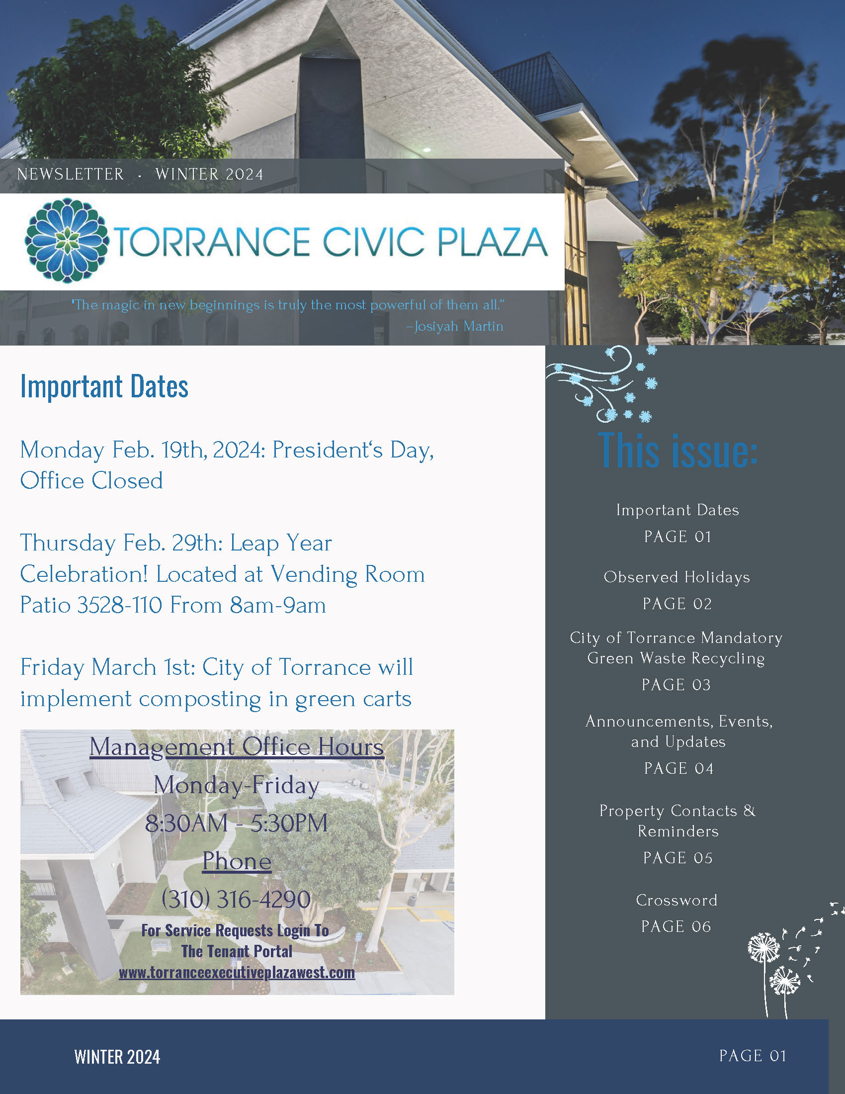 Newsletter – Torrance Civic Plaza